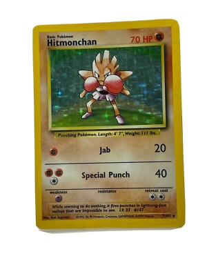 Pokémon TCG Hitmonchan Base Set 7/102 Holo Unlimited Holo Rare | eBay
