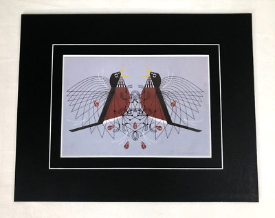 Charley Harper Postcard Art Print Round Robin Red Breasted Robin Mat ...