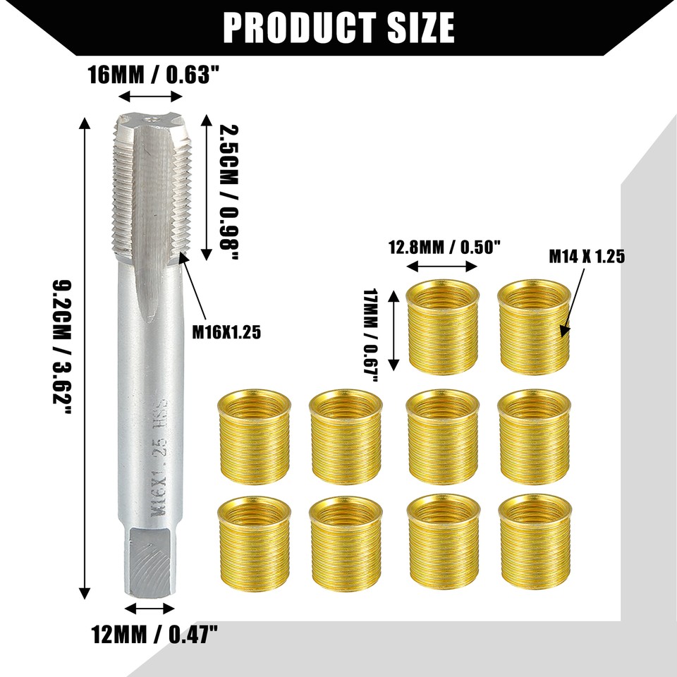 Universal Pack (1) Spark Plug Thread Repair Tool w/ M14x1.25 Insert ...