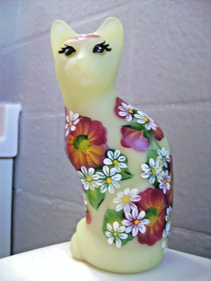 FENTON - ANN FENTON (HP) - RARE BURMESE STYLIZED CAT - **READ DETAILS ...