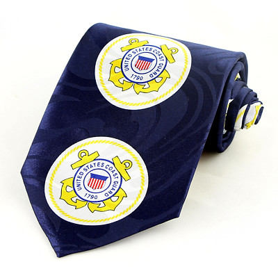 United States Coast Guard Mens Necktie US Military Forces Navy Blue ...