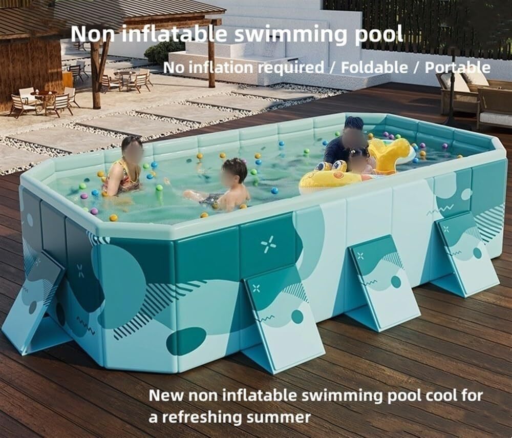 Foldable Large Above Ground Outdoor Backyard Swimming Pool Rectangular ...