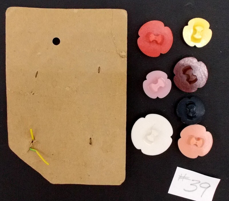 Vintage Colt Plastic Buttons #39 Green Card Pink Red White Brown Black ...