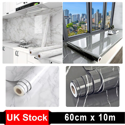 Self Adhesive Kitchen Worktop Covering Vinyl Wrap Cupboard Door Marble ...
