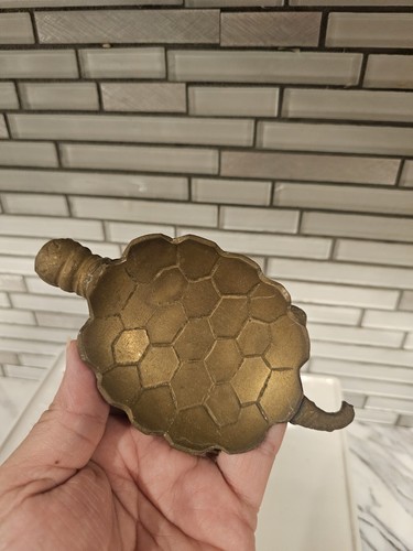Vintage Solid Brass Turtle Figurine Trinket Soap Dish Jewlery Holder ...