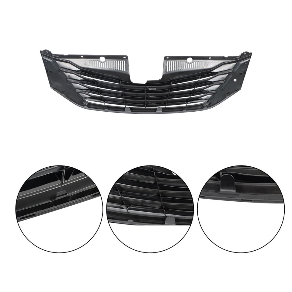 Fit For Toyota Sienna 2011-2017 Front Upper Grille Gloss Black ...