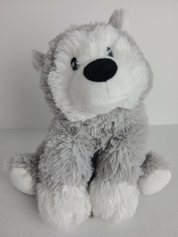 Warm and Cozy Intelex Plush Gray Husky Wolf Dog Lavender Aroma ...