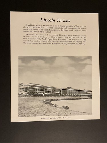 LINCOLN DOWNS Clipping RACE TRACK Photo Horse Racing RHODE ISLAND | eBay