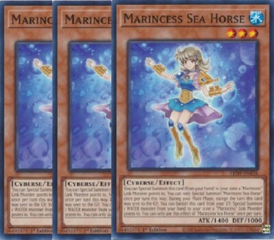 Yugioh - Marincess Sea Horse x 3 - 1st Edition - Plus Free Holographic ...