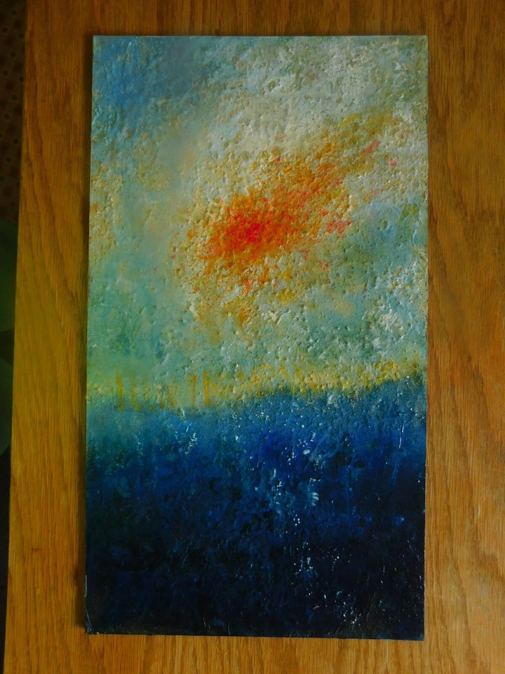 Original mixed media painting on hardboard signed by Nalan Laluk ...