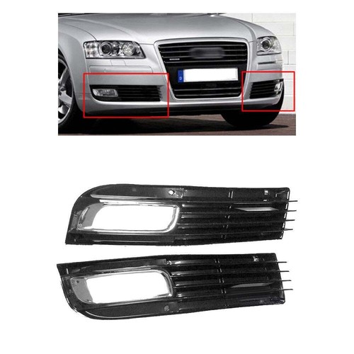 Pair Front Bumper Fog Light Lamp Grille Bezel Cover For AUDI A8 D3 2008 ...