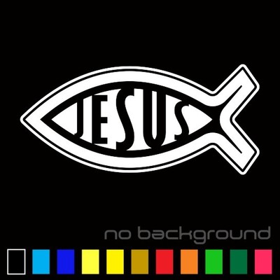 Jesus Fish Sticker Vinyl Decal - Christian Religion God Car Window ...