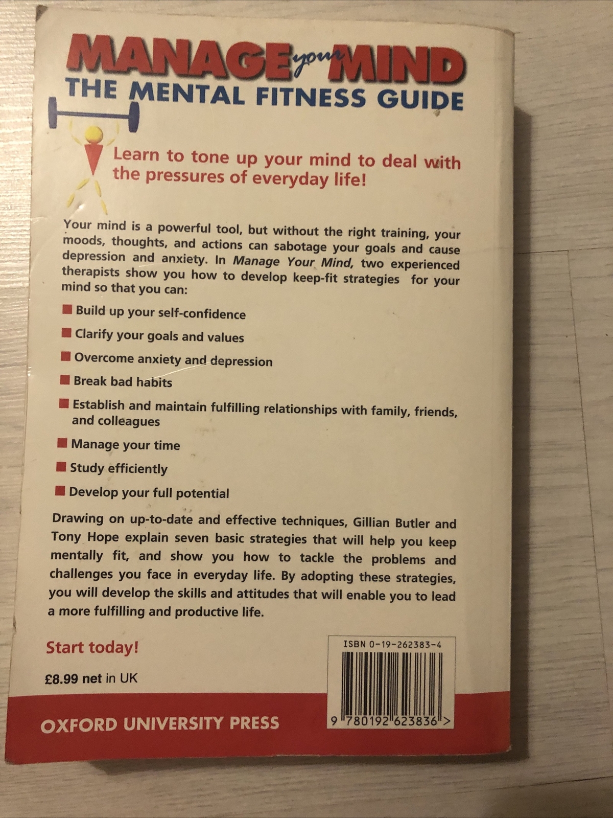 Manage Your Mind: The Mental Fitness Guide by Gillian Butler, Tony Hope ...