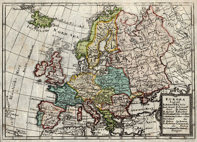 Europe Original Copperplate Map Adelung 1785 | eBay UK