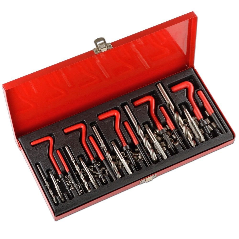 131pcs Thread Repair Helicoil Tool Set Kit M5-M12 Inserts HSS Twist ...