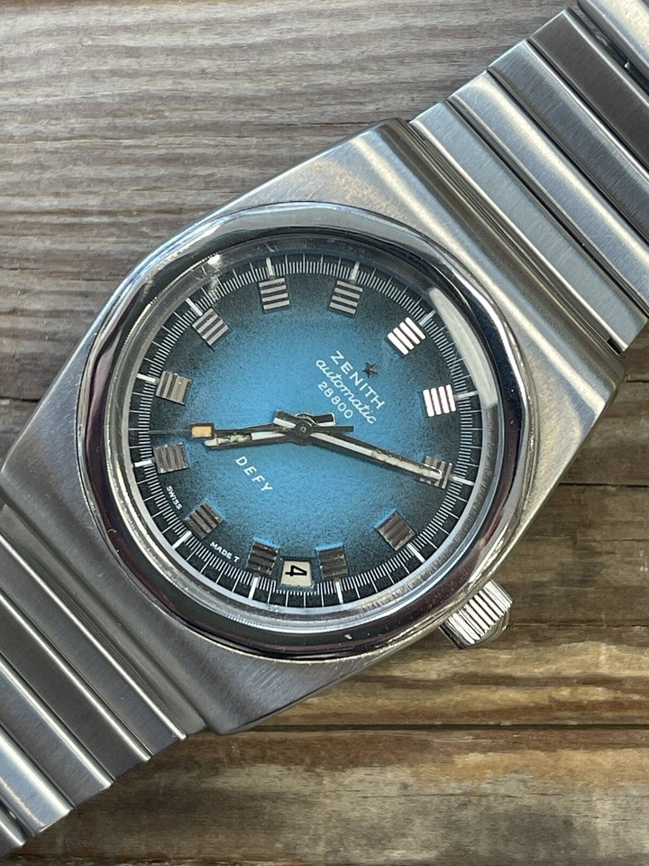 Vintage Zenith Defy Blue fume Sunburst Dial a7682 Automatic Watch | eBay
