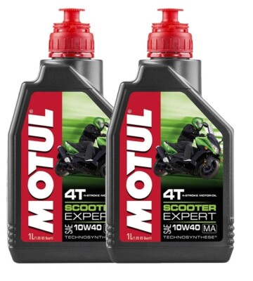 Motul 2 Liter Scooter Expert SAE 10W-40 MA 4T 4 Stroke Motor Oil (2 x 1 ...