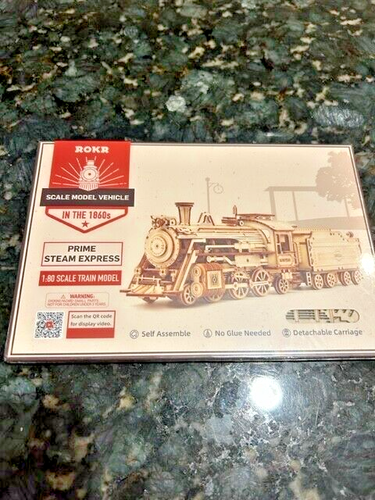 ROKR 3D Wooden Puzzle 1:80 Scale Model Train Prime Steam Express,Stem ...