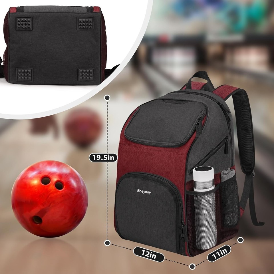 Bowling Backpack, Bowling Ball Bag Totes for Single Ball with Shoe ...