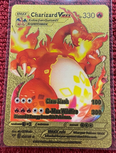 Pokemon Golden Foil, Charizard V Max HP330 GMAX Wildfire 300, 20/189 ...