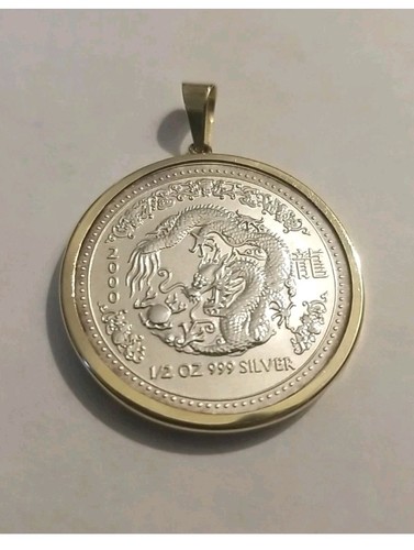 1/2 oz 999 Sterling Silver 2000 Dragon Australian Coin Pendant, Solid ...