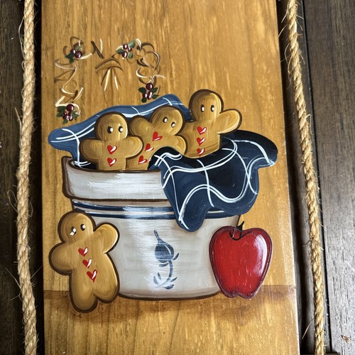 Wooden Gingerbread Man Welcome Sign Hand Painted Folk Art Hanging ...
