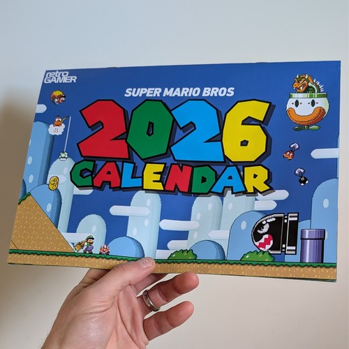 RETRO GAMER Promo SUPER MARIO BROS. 2026 CALENDAR (A4, approx.) *NEW ...