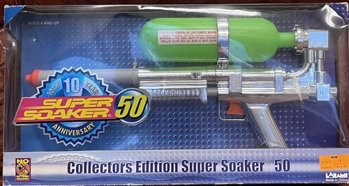 Super Soaker 50, NEW IN BOX, 10th Anniversary Silver Larami 1998 rare ...