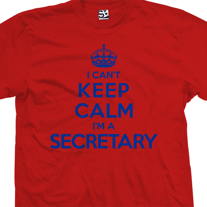 I Can't Keep Calm I'm a Secretary T-Shirt | Office Assistant Gift Logo ...