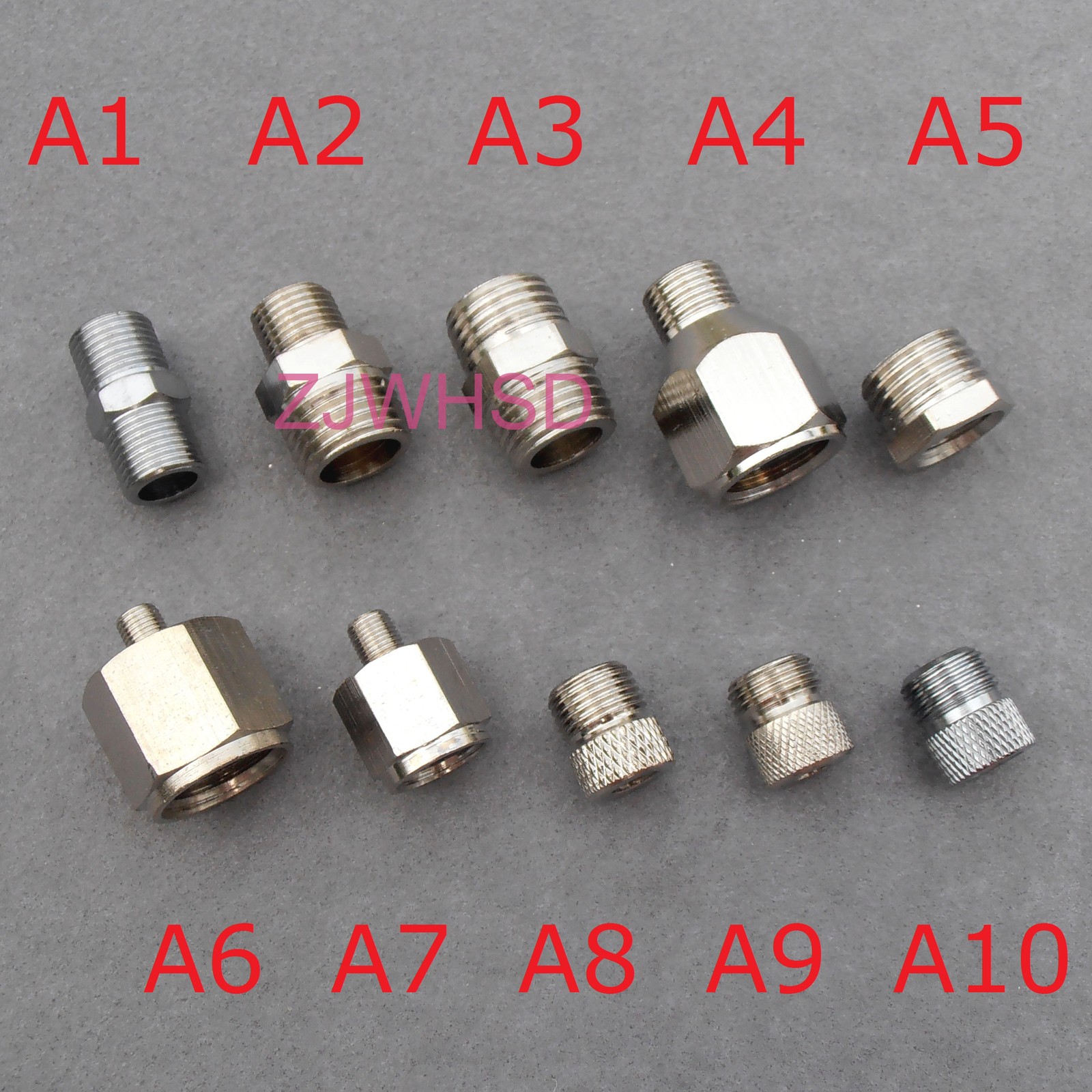 10PCs Adaptor Adapter Fitting Connector Kit Set For Compressor Airbrush ...