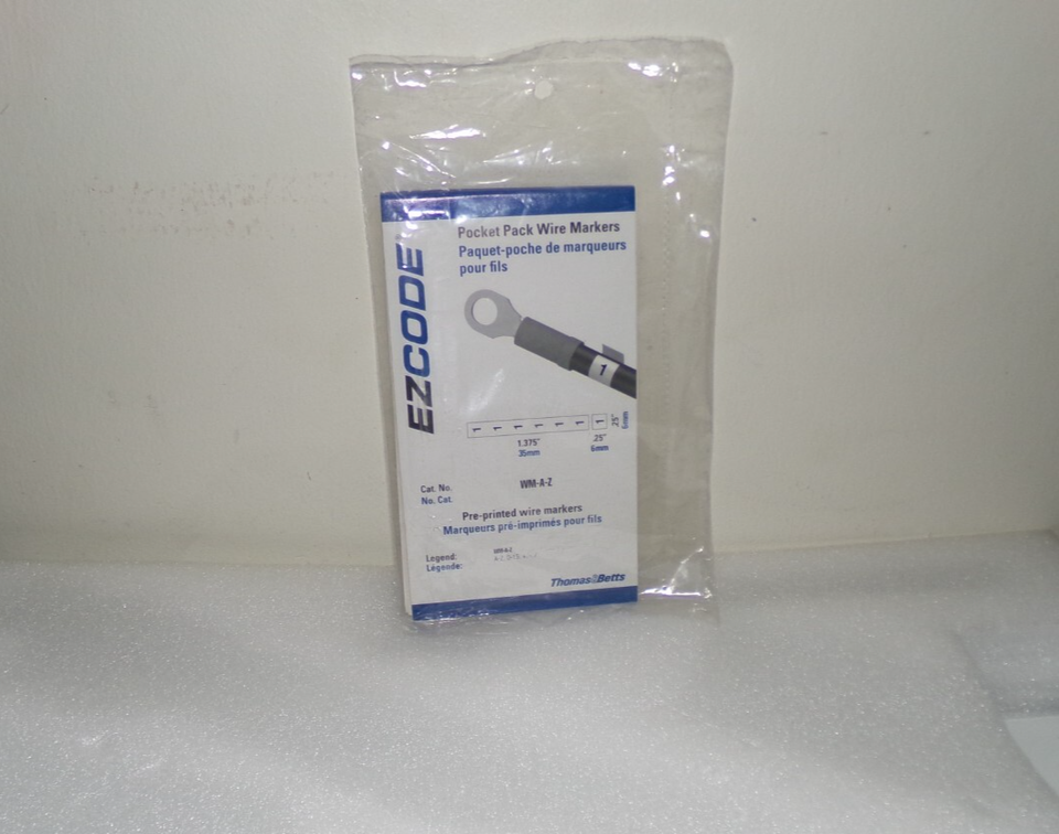 EZ Code Pocket Pack Wire Markers WM-A-Z Pre-Printed 1.375" X .25" NEW ...