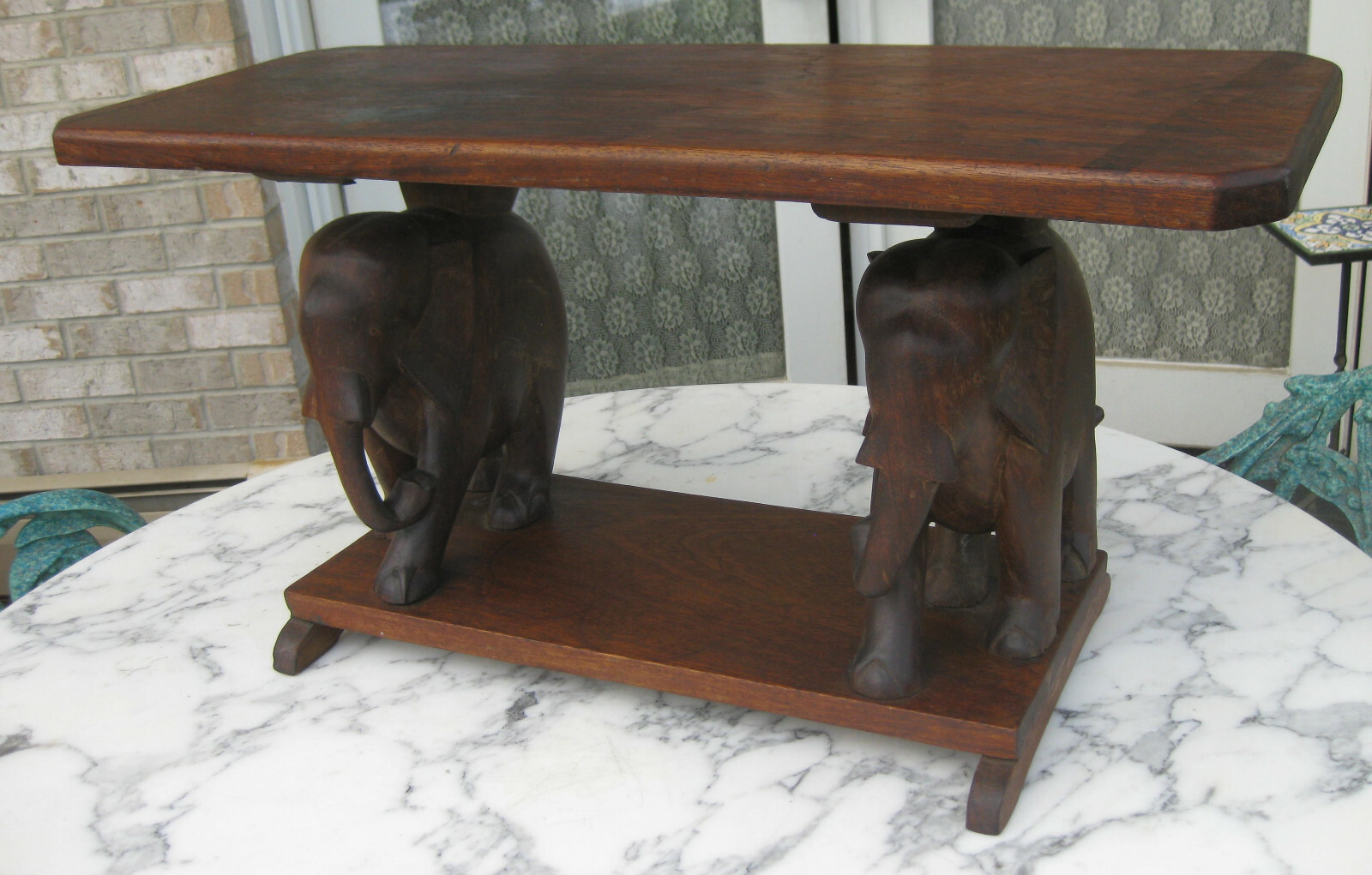 ANTIQUE UNUSUAL SOLID WOOD ELEPHANT BENCH | eBay