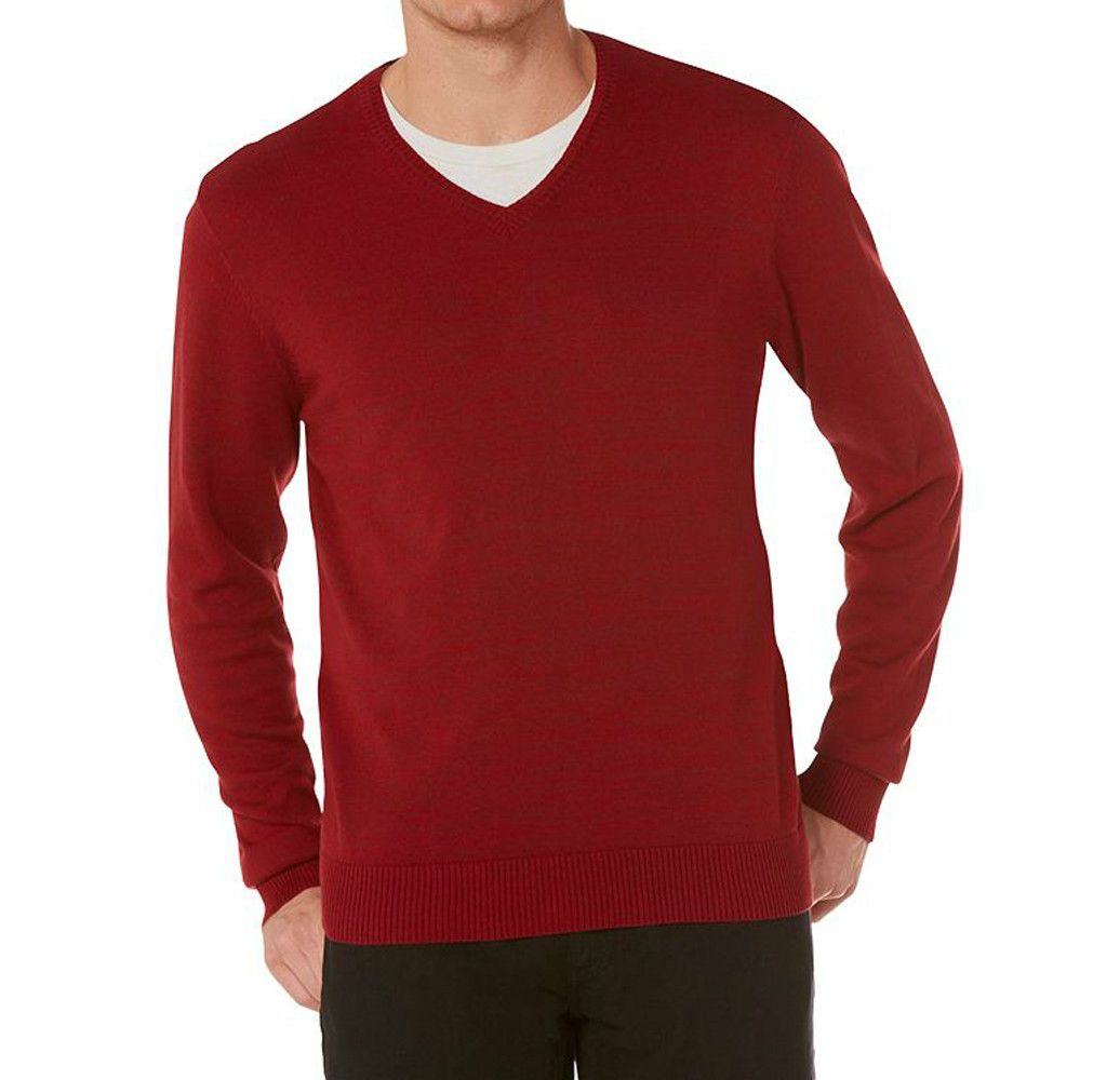 New Axist Men's Solid V-Neck 100% Cotton Fine Gauge Sweater Assorted ...