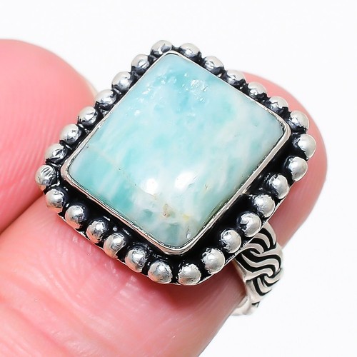 Amazonite Gemstone 925 Sterling Silver Jewelry Ring Size 6.5 | eBay ...