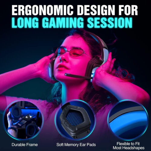 BENGOO V-4 Gaming Headset for Xbox Series X|S, One, PS5, PC, Mac, Blue ...