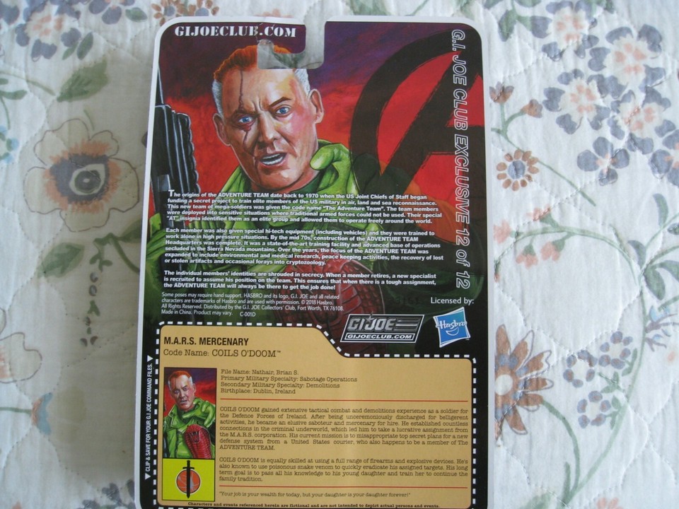 GI JOE COLLECTOR'S CLUB EXCLUSIVE MARS MERCENARY COILS O'DOOM FINAL 12 ...