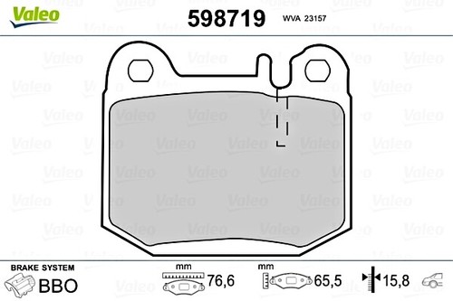 VALEO Disc Brake Pad Set Rear For MERCEDES MASERATI Quattroporte V ...