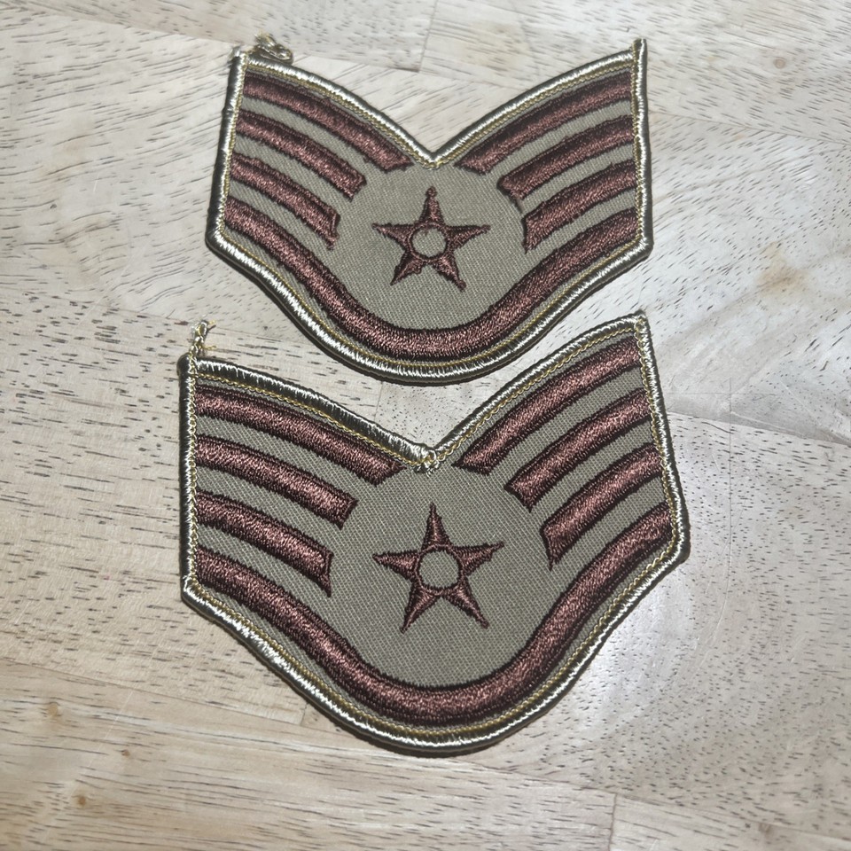 US Air Force Staff Sergeant Enlisted Rank Insignia Patches 2 Patches | eBay