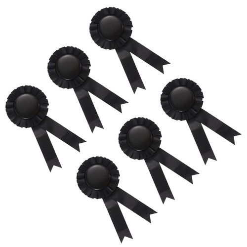 6 PCS Blank Award Ribbon Winner With Pin Recognition Competition Black ...
