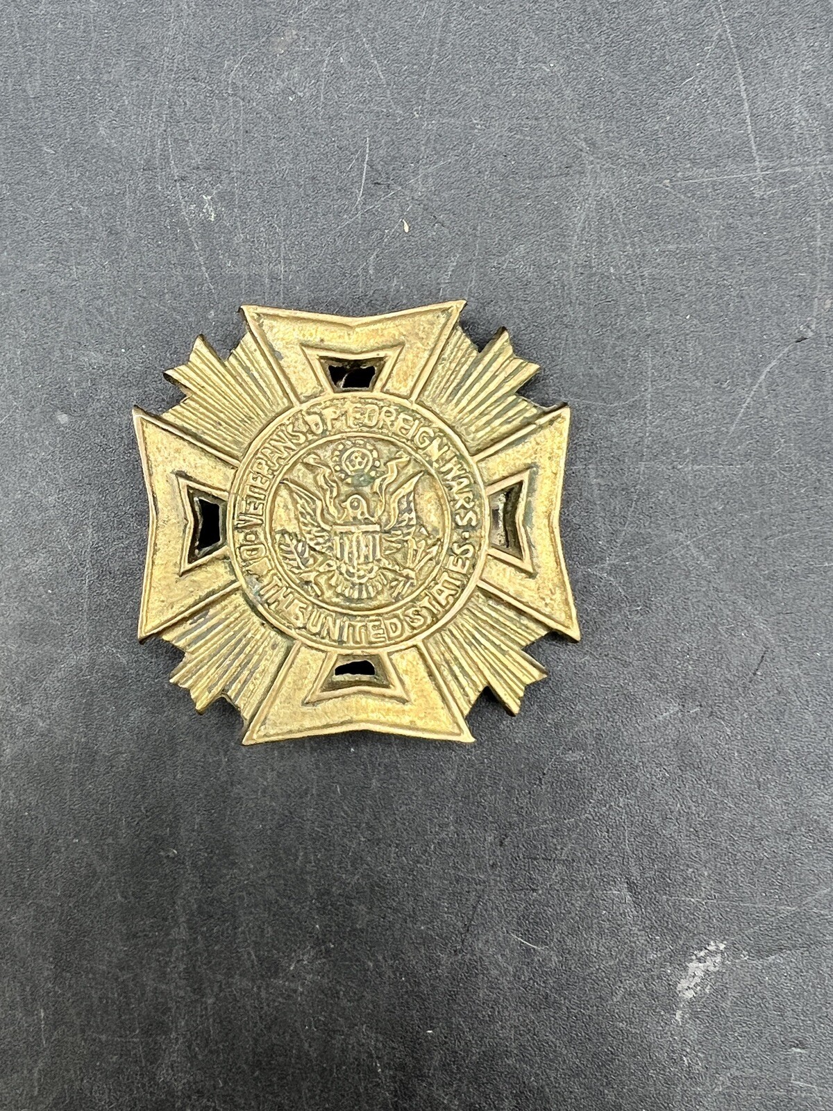 Veterans of Foreign Wars VFW Patriot Crest Solid Brass 1970s Vintage ...