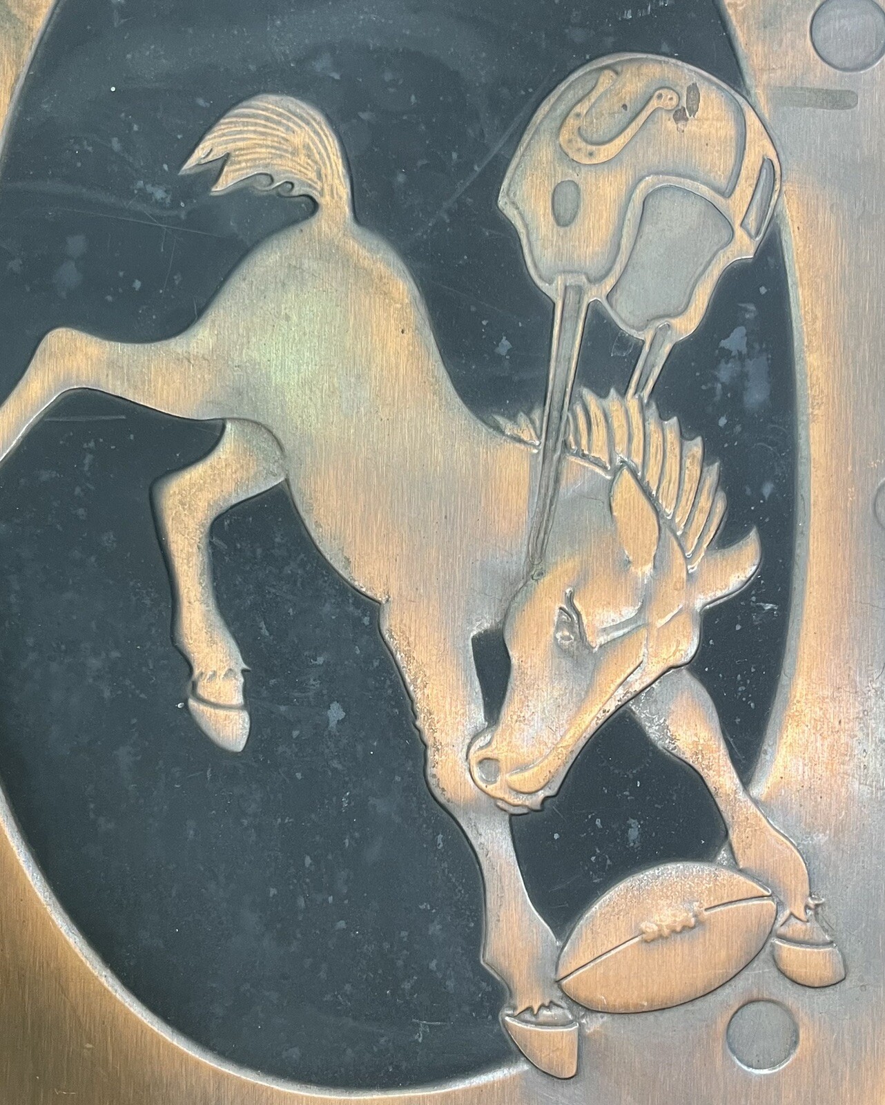 Vintage 1960's Baltimore Colts NFL Football Mascot Acrometal Copper ...