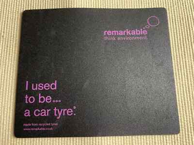 Recycled Tyre Mouse Mat Black With Purple Words Remarkable Environment ...