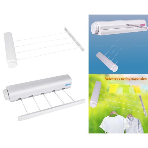 Indoor Clothesline Hanging Drying Rack Clothing Towel Hanger Washing ...