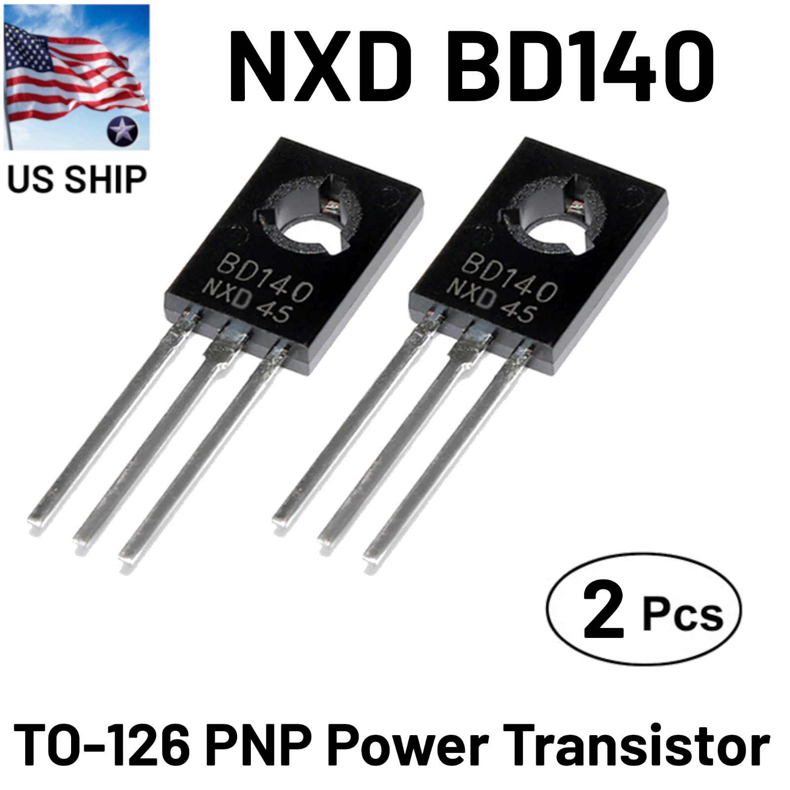 2 Pcs - NXD BD140 NPN Medium Power Transistor | TO-126 | 3 Amp 30 Volt ...