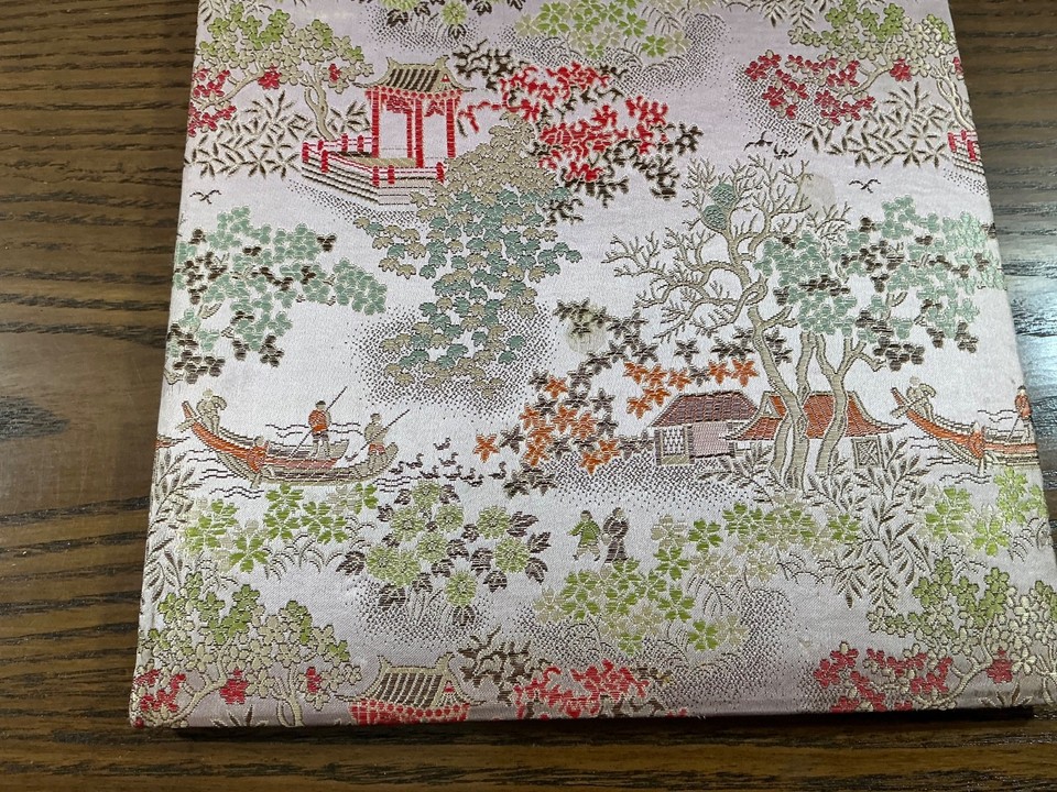 Chinese Silk Brocade Paper Folder Folio Chinese Scene Vintage | eBay