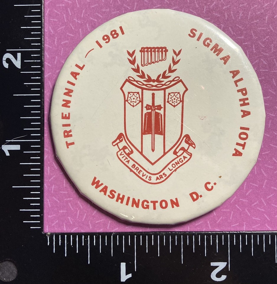 1981 Triennial Sigma Alpha Iota Washington DC Vintage Button Pin Vita ...
