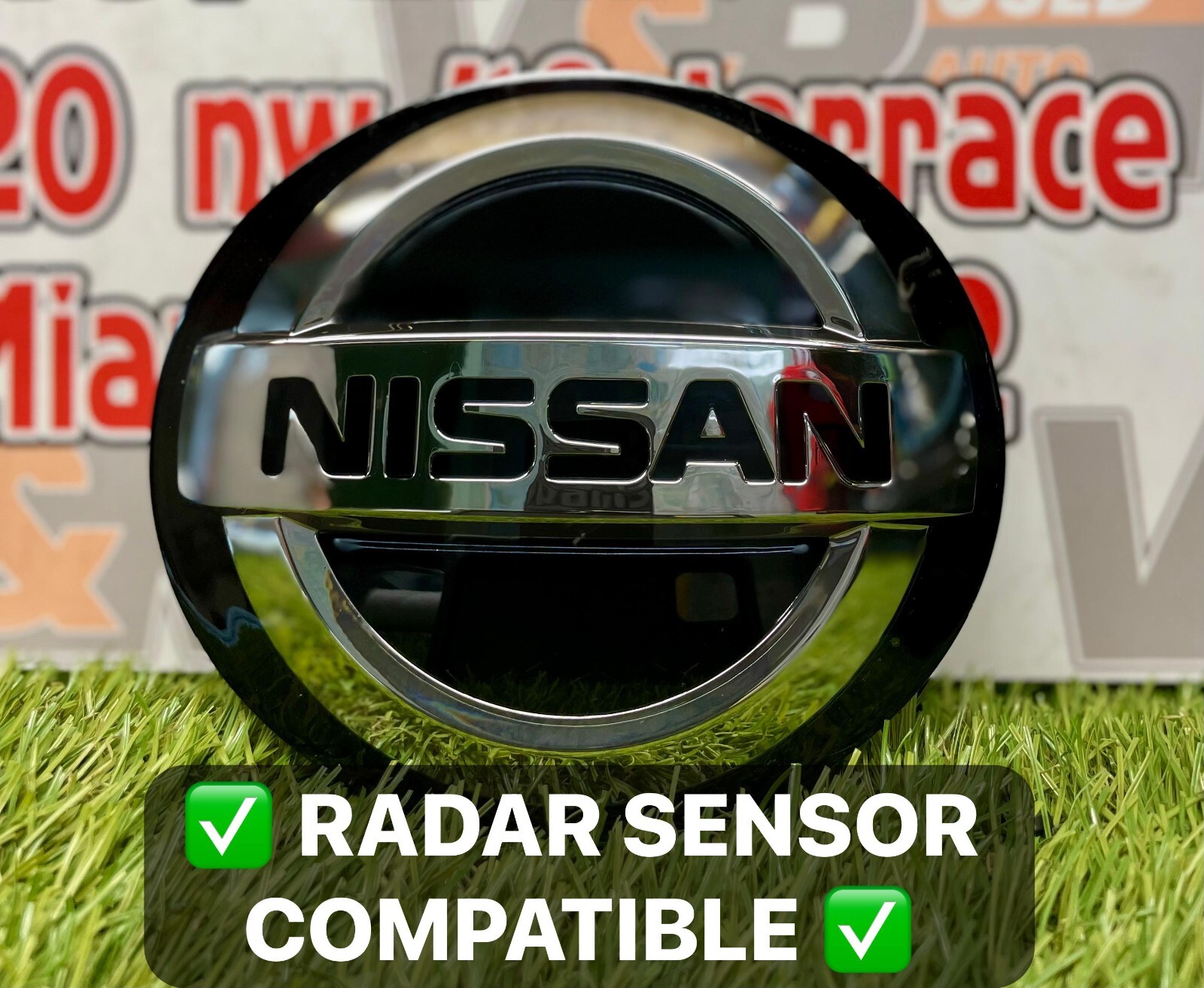 2020 TO 2022 NISSAN SENTRA FRONT GRILLE RADAR EMBLEM PN: 62890-6LH0A OEM