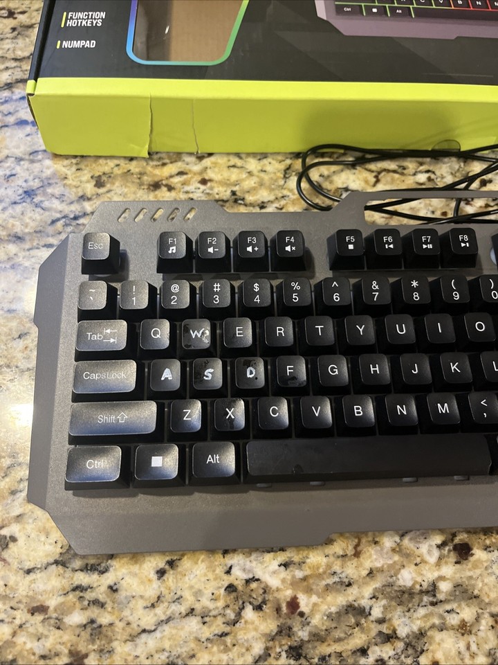 TITAN Wired LED Metal Gaming Keyboard w/Smartphone Holder #GAKB-0008 In ...