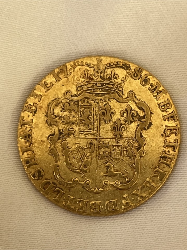 1786 Britain George III Gold Guinea, 1 Guinea Gold Coin, Low Mintage ...