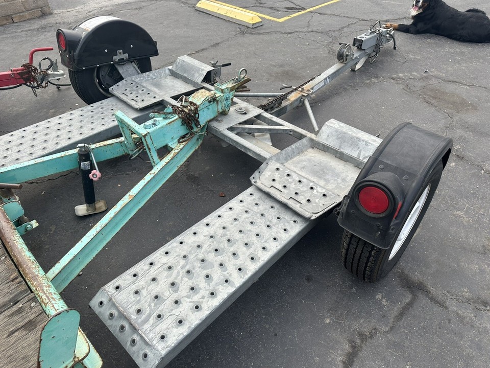 4300LB Tilt Ramp Tow Dolly Car Trailer w/ Straps | eBay